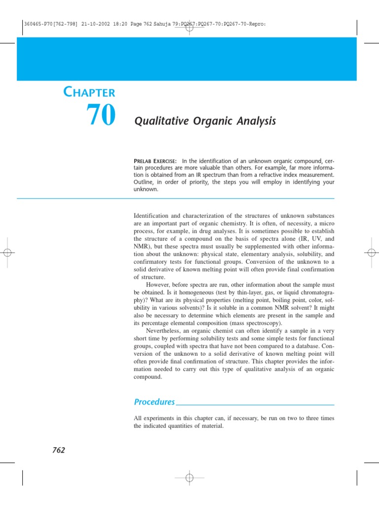 Qualitative Analysis of Organic Compounds | PDF | Hydroxide | Solubility