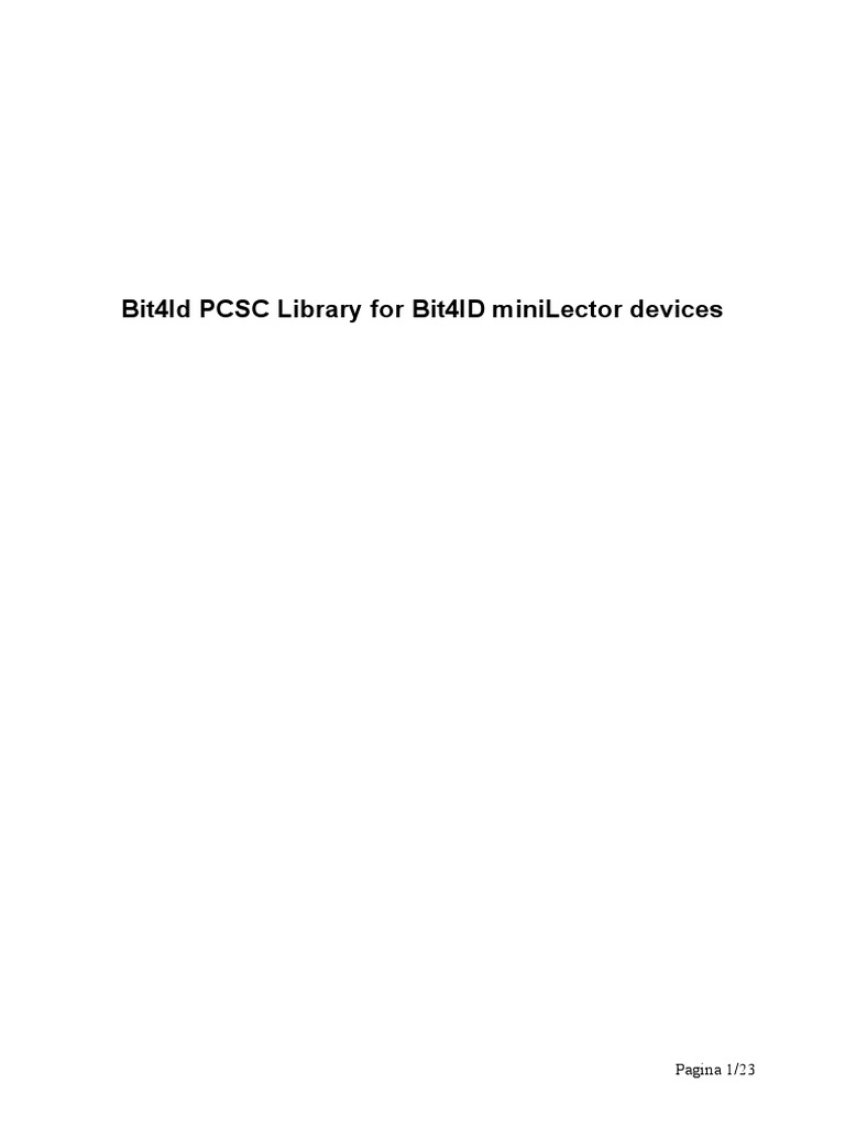 Bit4Id PCSC Library For Bit4Id Minilector Devices: Pagina 1/23 | PDF | Pointer (Computer ...