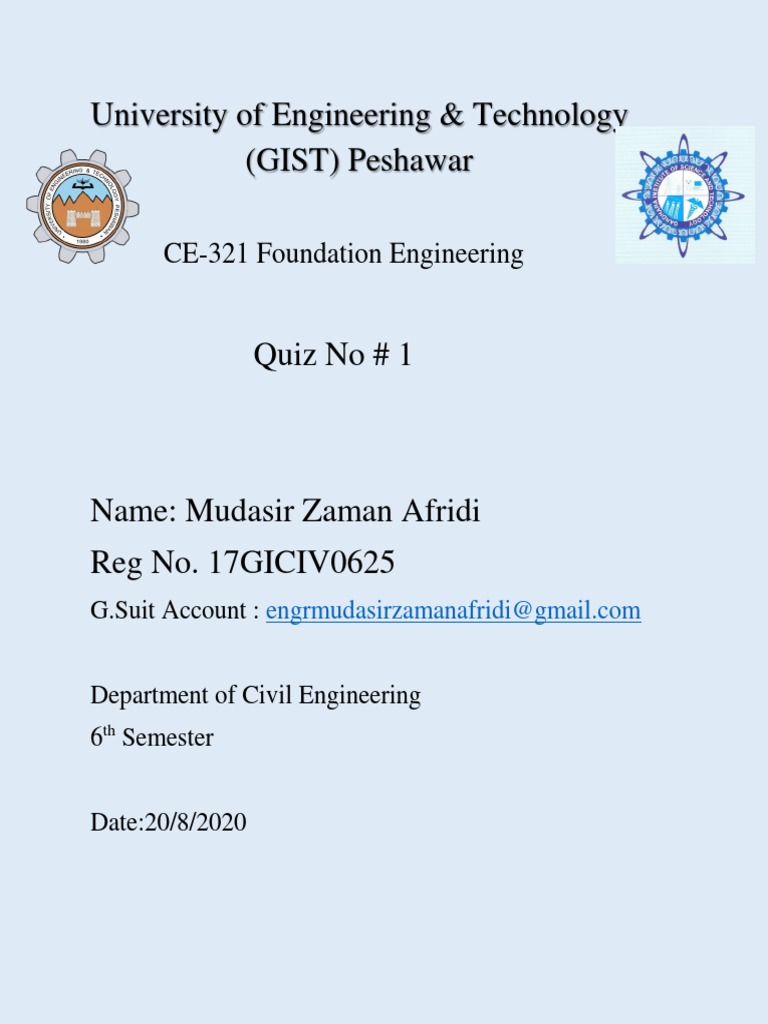 CE-321 Quiz 1 | PDF