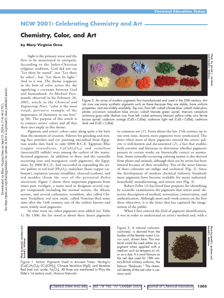 Chemistry, Color and Art | PDF | Pigment | Chemistry