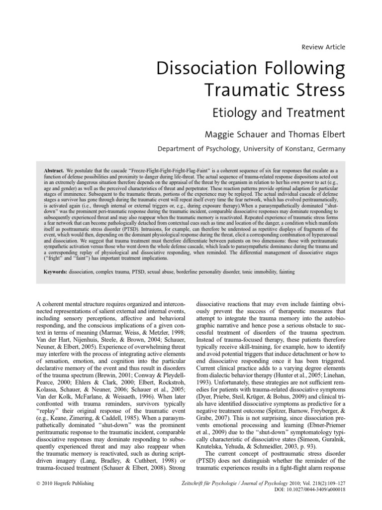 Dissociation and PTSD: Causes & Treatment | PDF | Dissociation ...