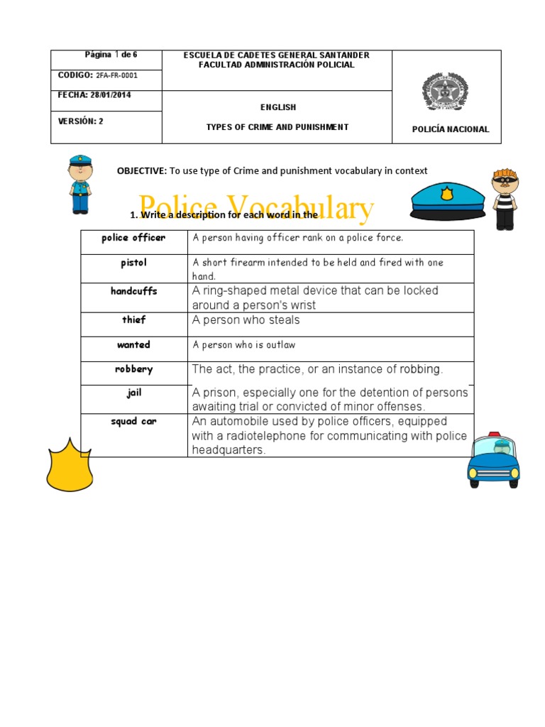 Workguide Week April 20TH To 24TH Crime Punishment Vocabulary | PDF | Burglary | Crime & Violence