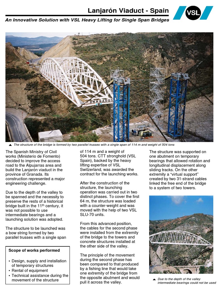 Lanjarón Viaduct - Spain: An Innovative Solution With VSL Heavy Lifting ...