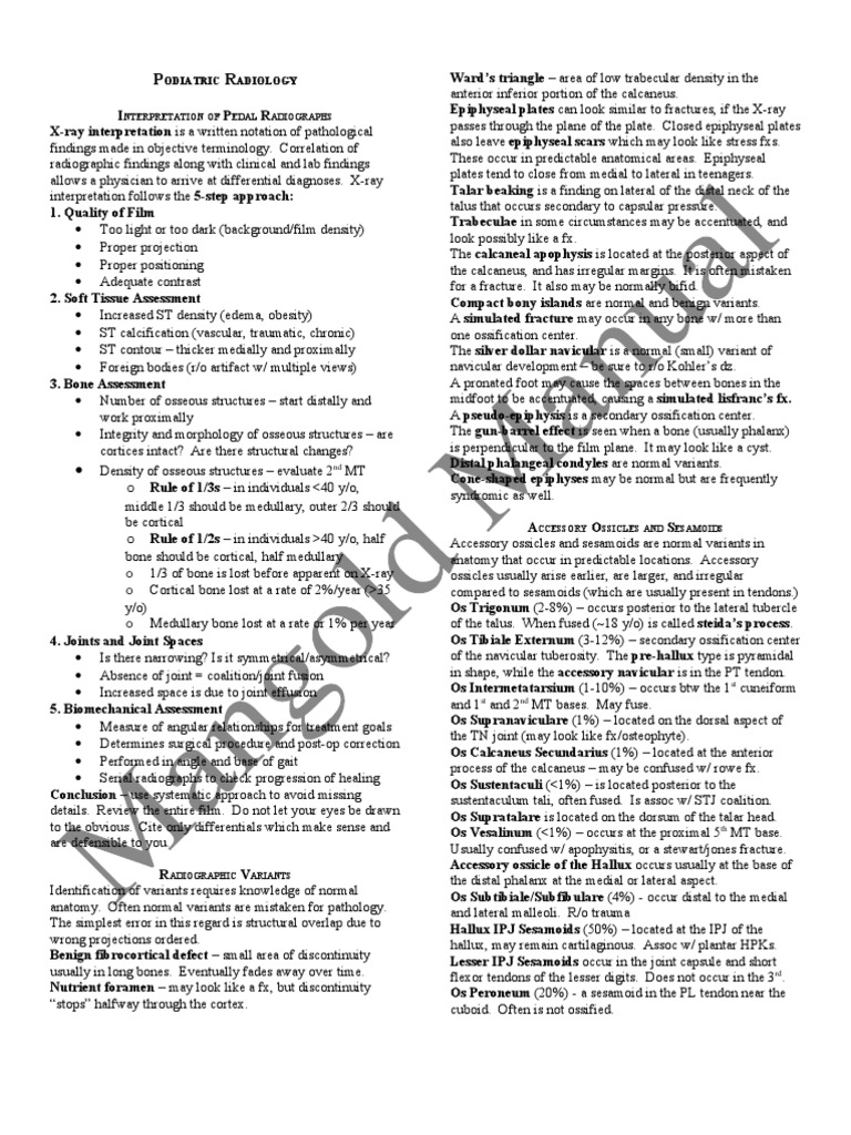 Radiology Notes | PDF | Bone | Osteoporosis