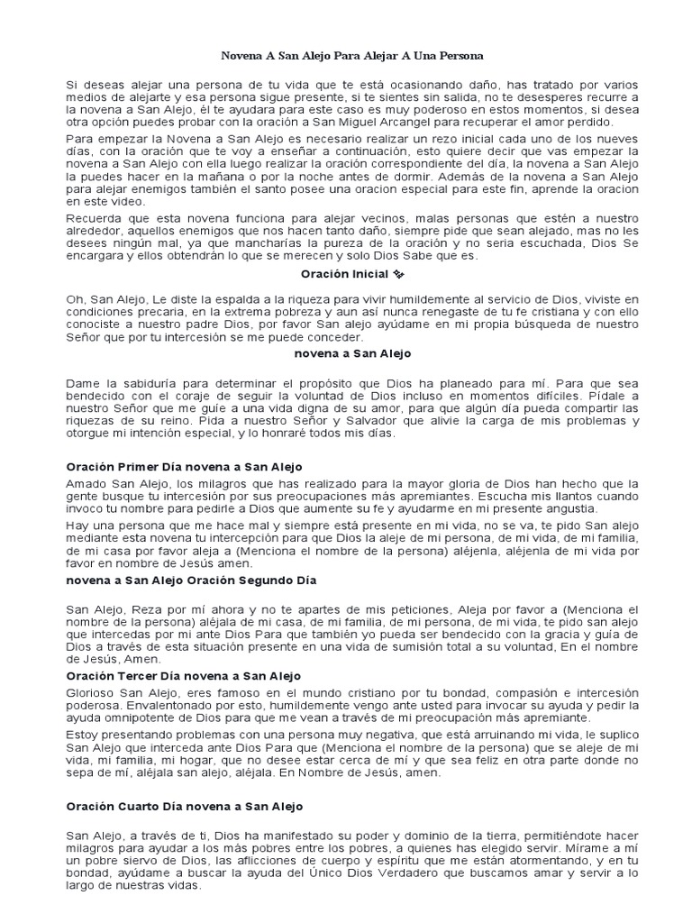 Cómo Rezo Una Novena A San Alejo | PDF | Oración | Comportamiento religioso y experiencia