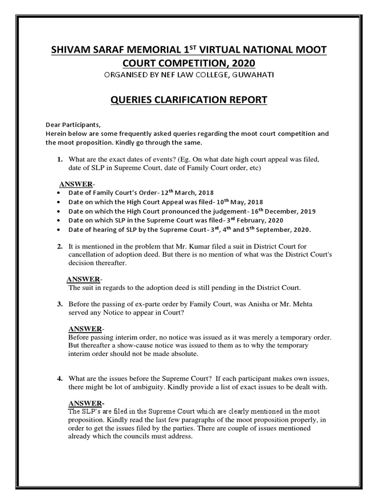 Queries Clarification Report | PDF | Government | Social Institutions