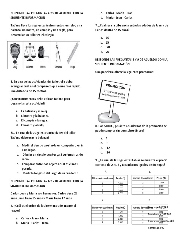 Prueba de Matematicas 5 | PDF | Science | Ciencia y Tecnología