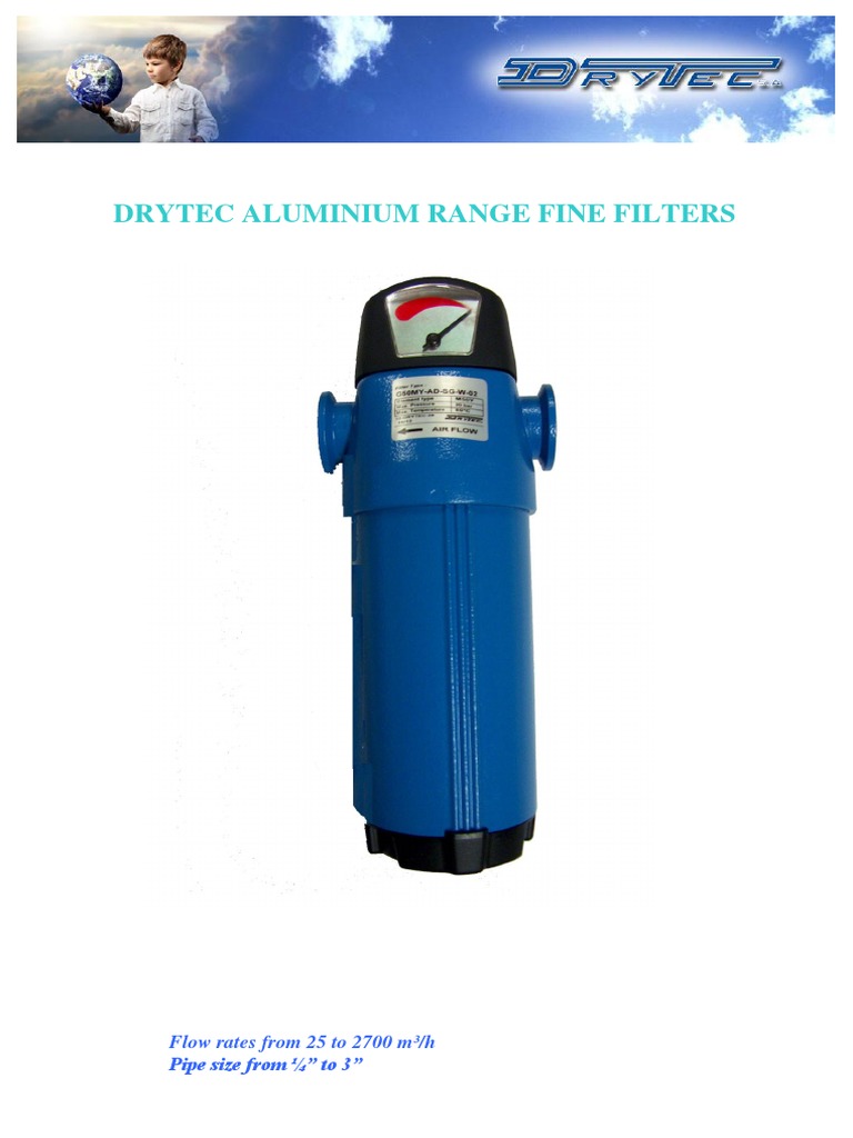 Drytec Aluminium Range Fine Filters | PDF | Filtration | Flow Measurement