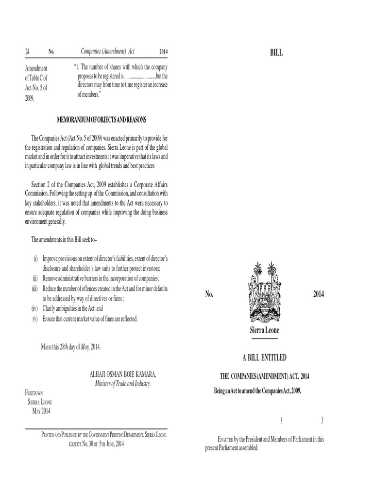 The Companies Amendment Act 2014 | PDF | Proxy Voting | Justice