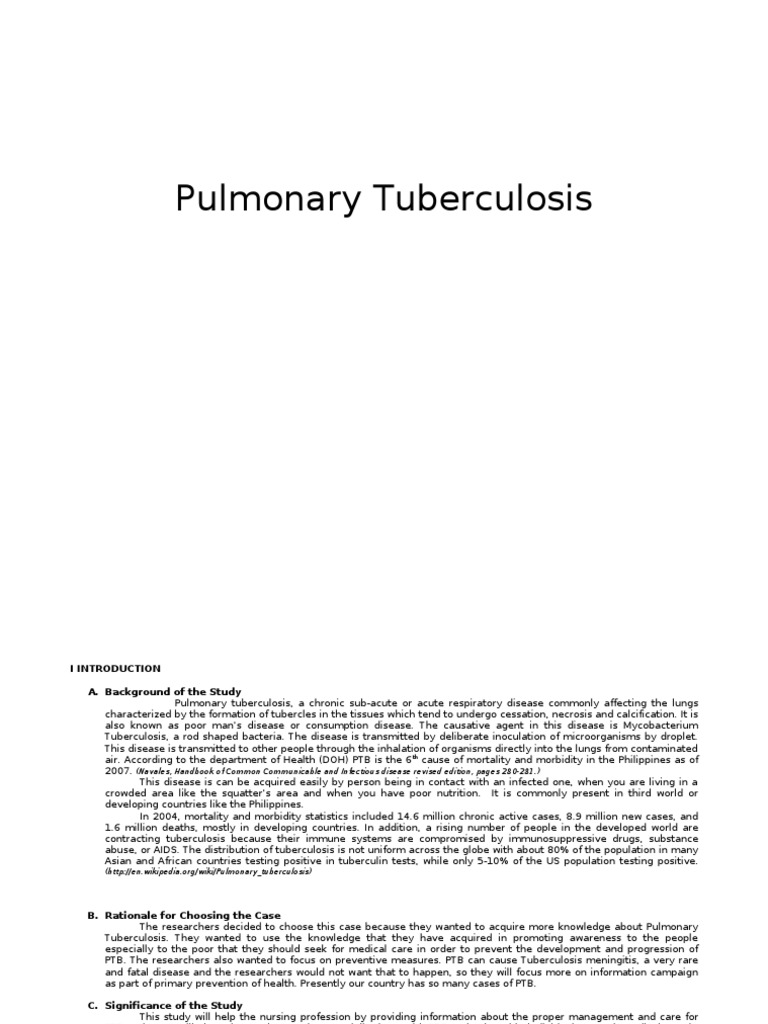 CASE Study PTB | PDF | Pulse | Tuberculosis