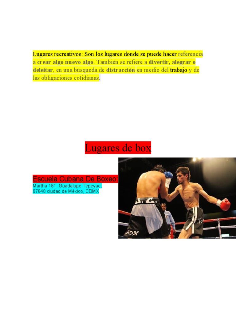 Lugares Recreativos | PDF | Deportes y actividades al aire libre