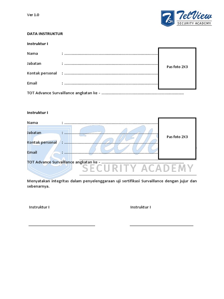 Data Instruktur TelView | PDF