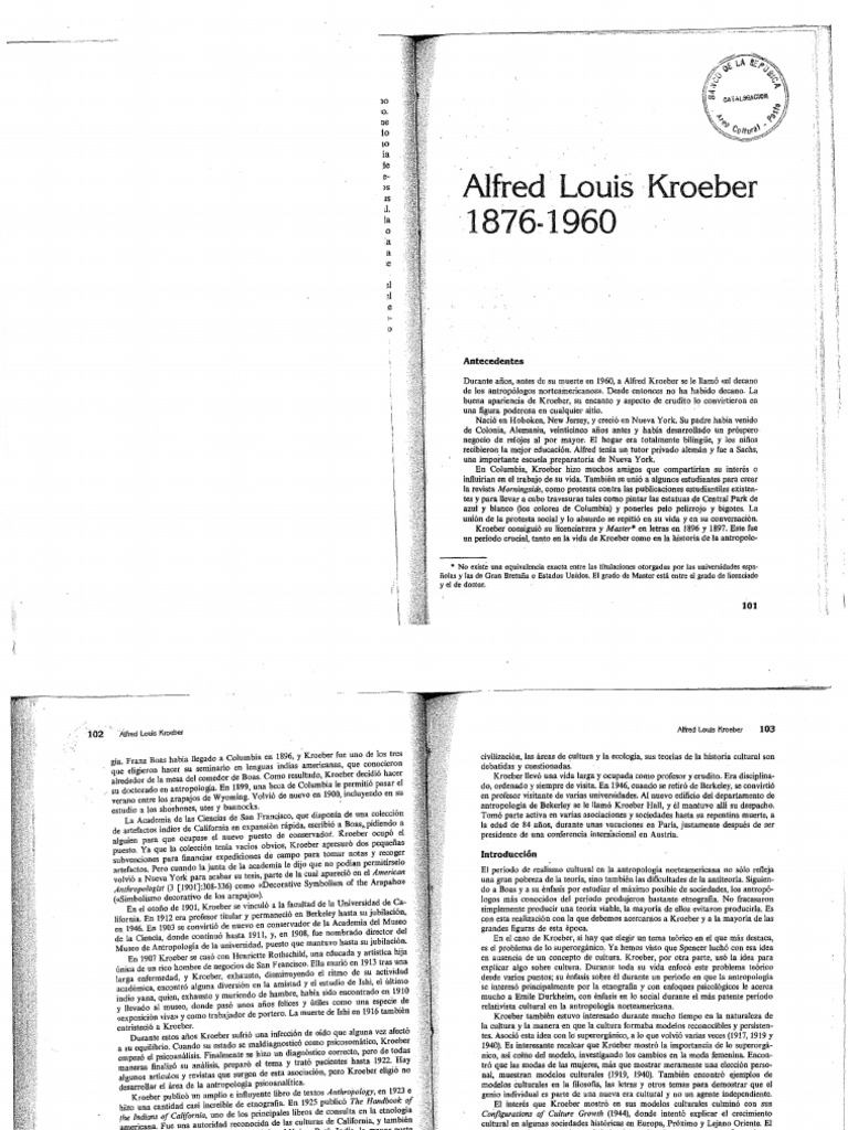 10 Kroeber | PDF | Importar | Evolución