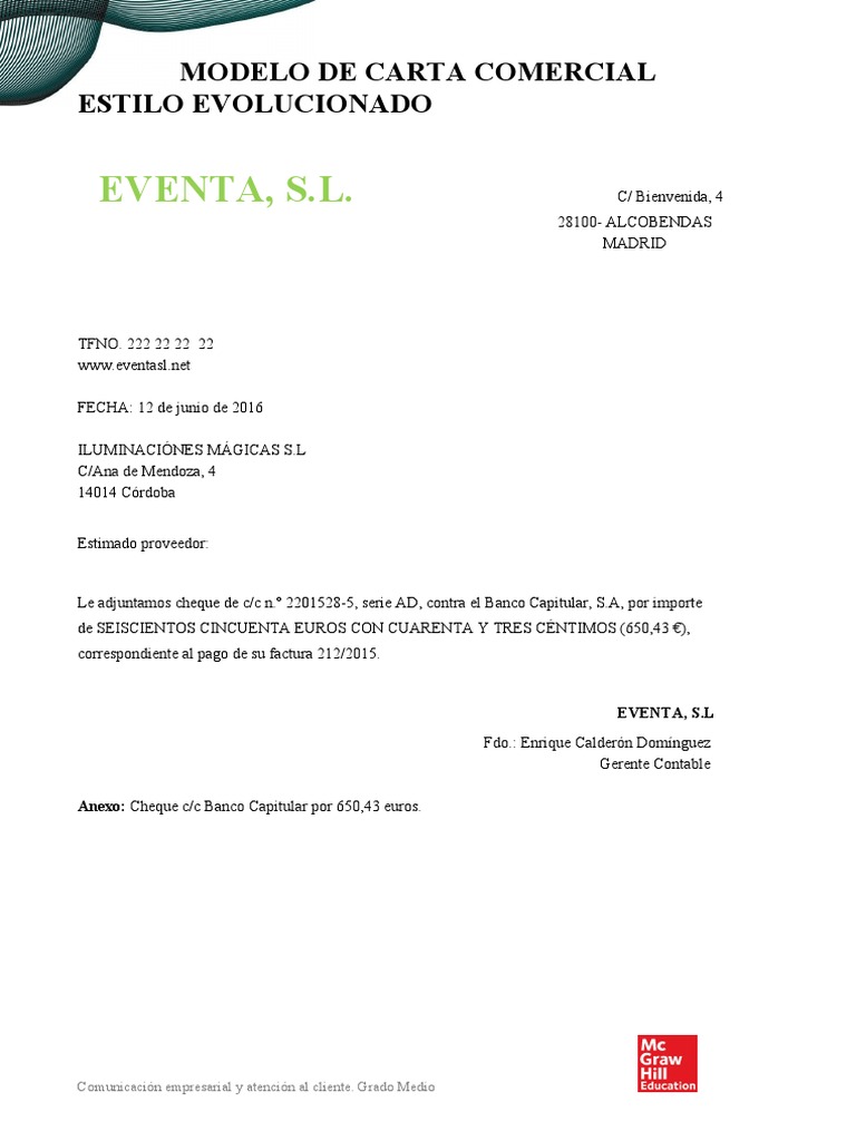 Formato De Carta Comercial Profesional Plantillas De Carta Comercial,