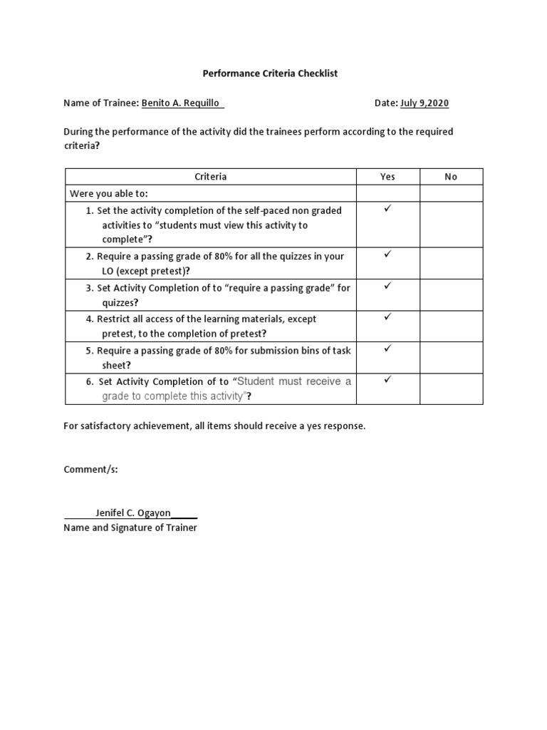 PCC Activity Completion and Restrictions | PDF