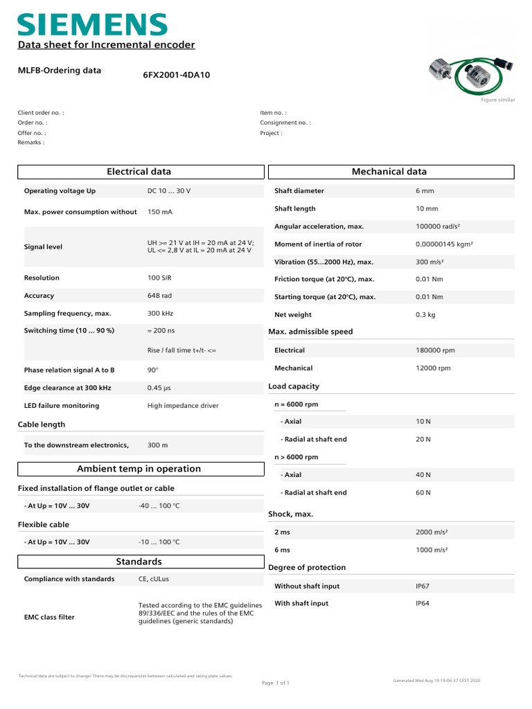 Encoder Specs for Engineers | PDF | Hertz | Electromagnetic Compatibility