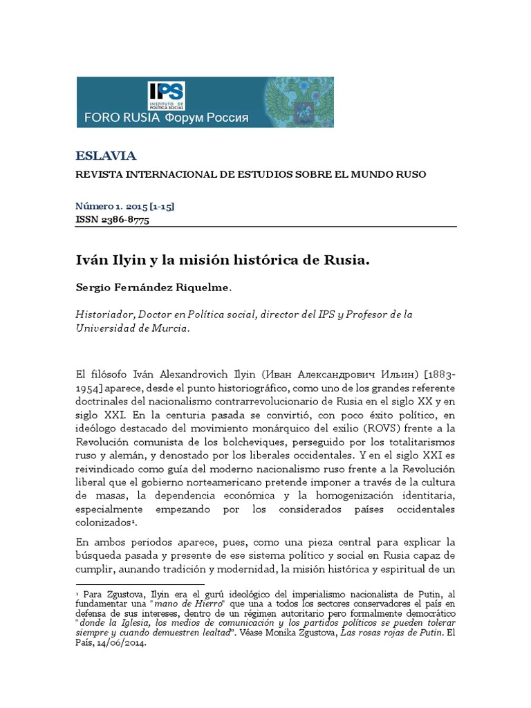 Iván Ilyin: Nacionalismo y Rusia | PDF | Rusia | Política mundial