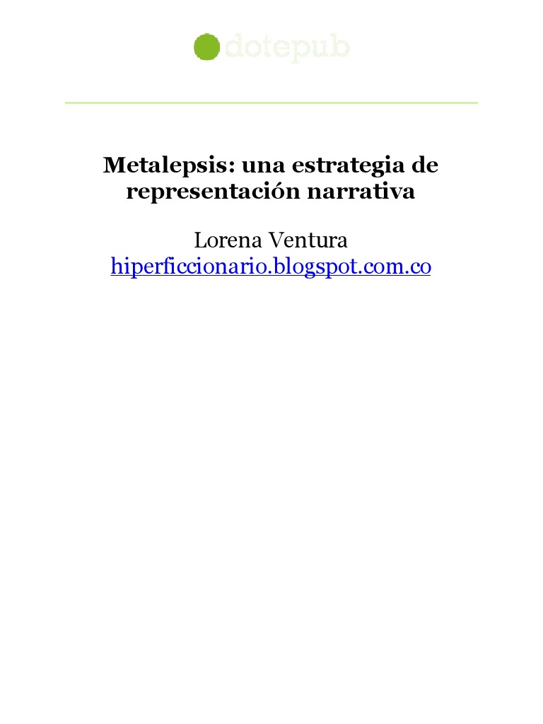Metalepsis en Narrativa Moderna | PDF | Narrativa | Novelas