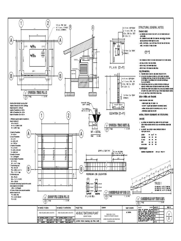 Foundation Plan: Structural General Notes | PDF | Structural ...
