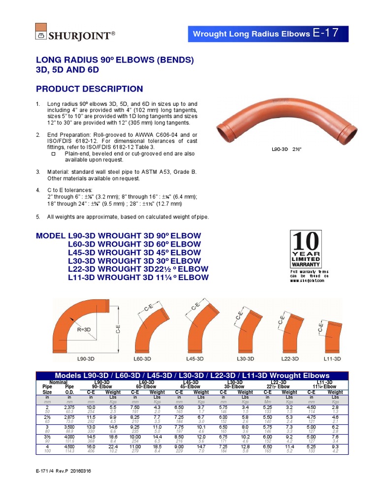 Elbows - Long Radius, 3D, 5D, 6D PDF | PDF | Paint | Pipe (Fluid ...