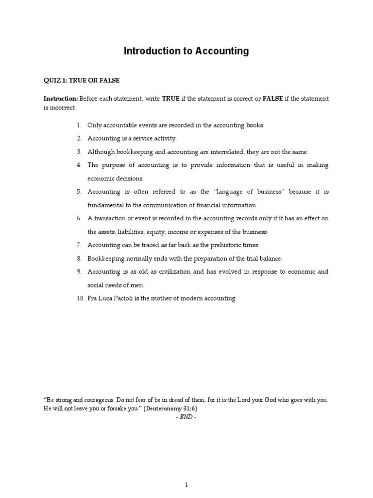 Ans Quiz 1 | PDF | Accounting | Audit