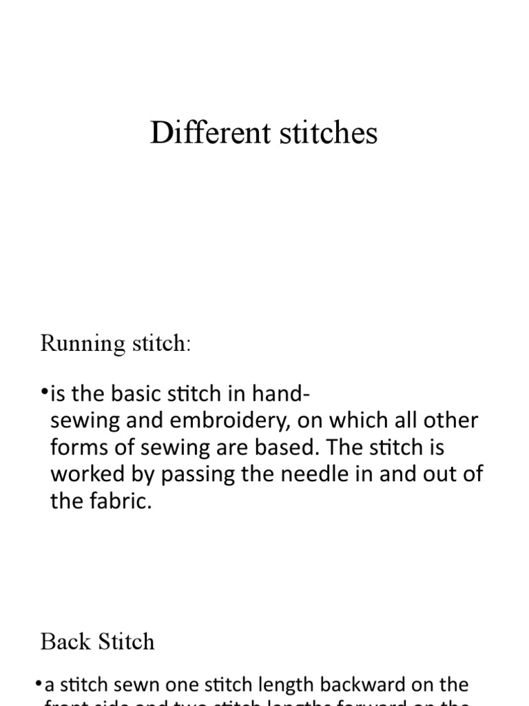 7 TLE - Different Stitches | PDF | Art | Lifestyle