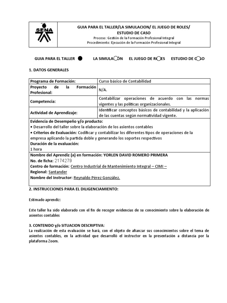 Taller Asientos Contables | PDF | Contabilidad | Bancos Taller Asientos Contables | PDF | Contabilidad | Bancos