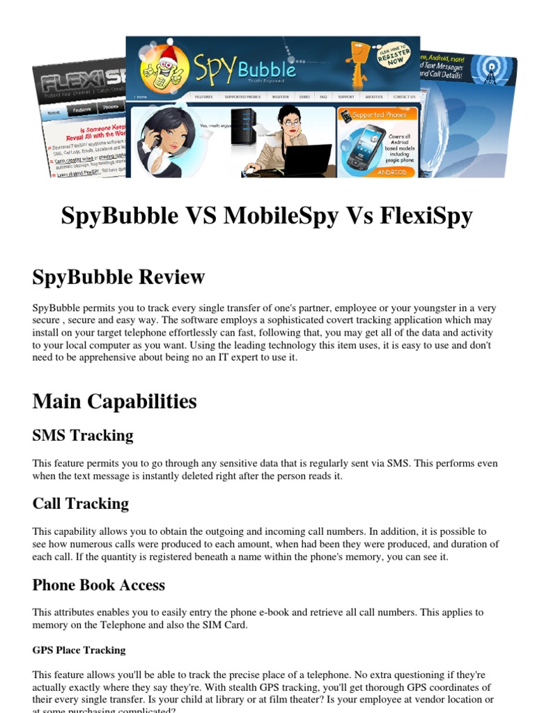 SpyBubble vs MobileSpy vs FlexiSpy Review | PDF | Mobile Phones | I Phone