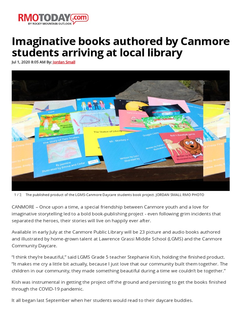 Imaginative Books Authored by Canmore Students Arriving at Local ...