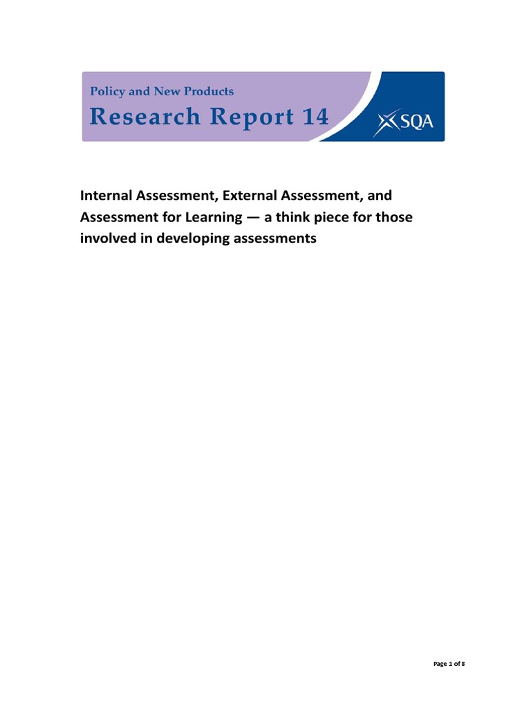 Research Report 14 Deep Assessments | PDF | Educational Assessment ...
