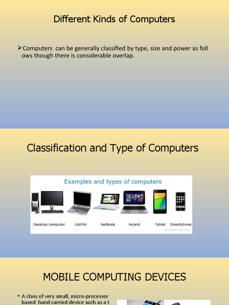 Types of Computers Explained | PDF | Computers | Technology & Engineering