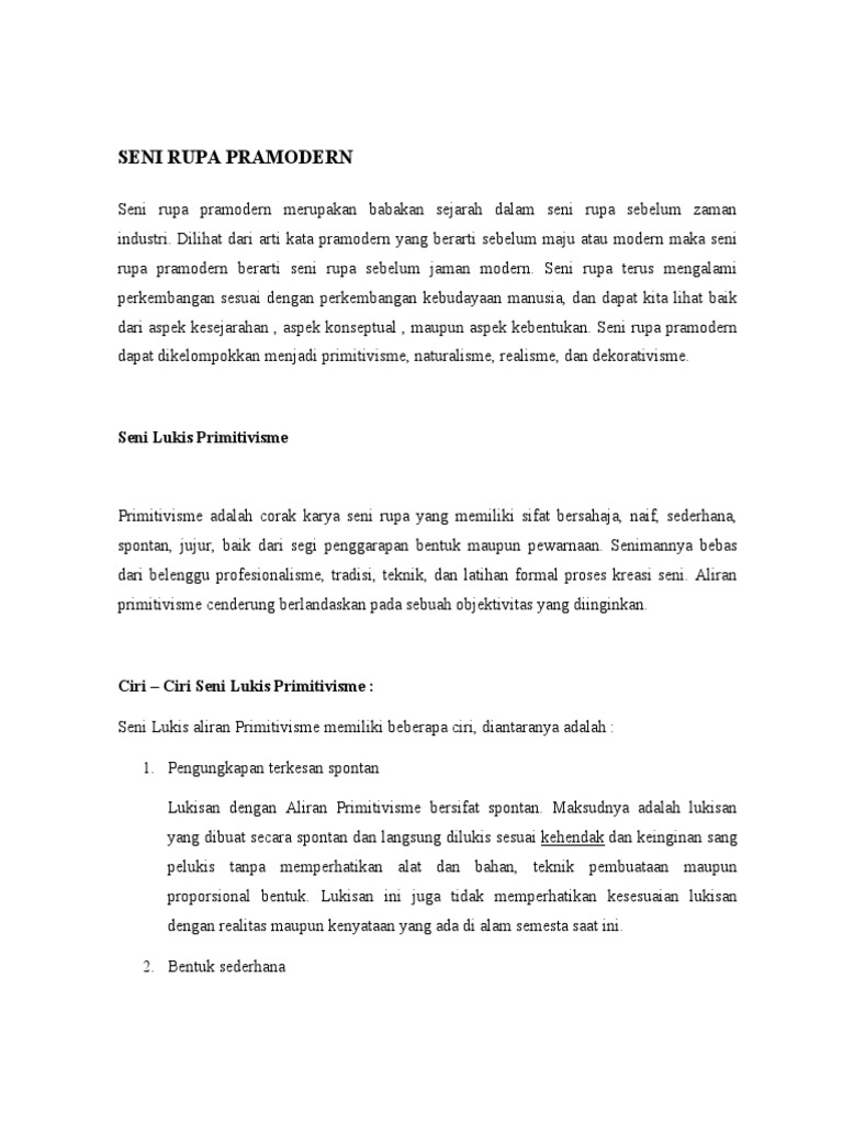 Seni Rupa Modern | PDF | Seni | Klasik