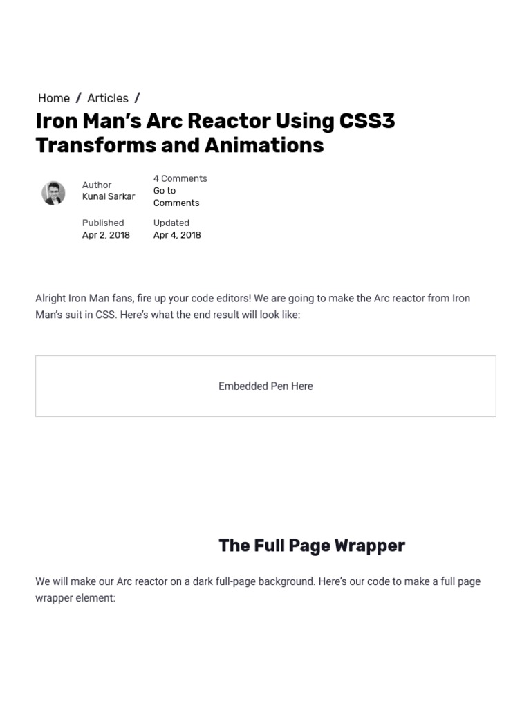 Iron Man's Arc Reactor Using CSS3 Transforms and Animations - CSS ... Iron Man's Arc Reactor Using CSS3 Transforms and Animations - CSS ...