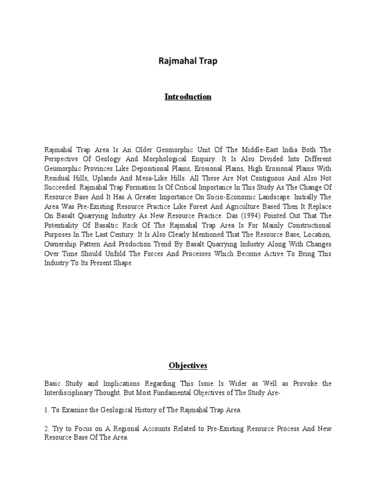 Rajmahal Trap | PDF | Geology | Earth Sciences