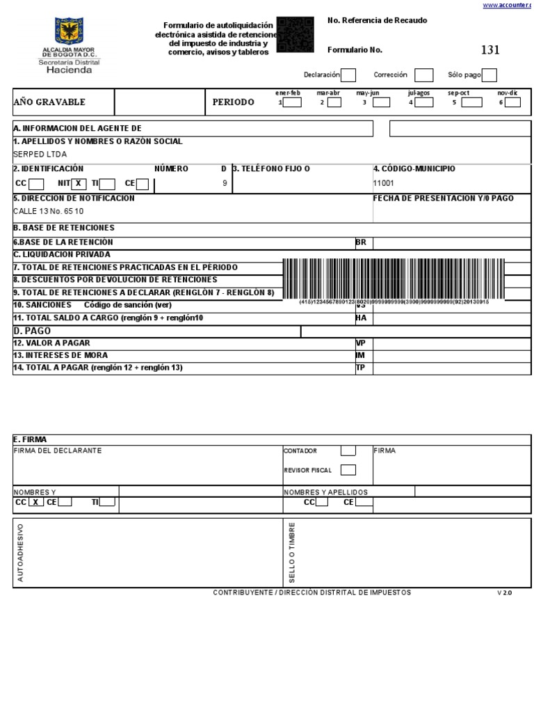 Formulario Unico Ica y Reteica | PDF | Business