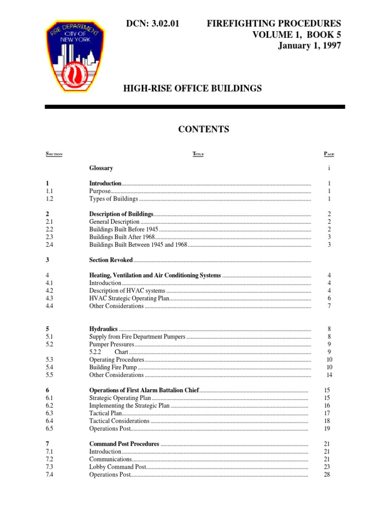 FDNYC Highrise SOP | PDF | Duct (Flow) | New York City Fire Department