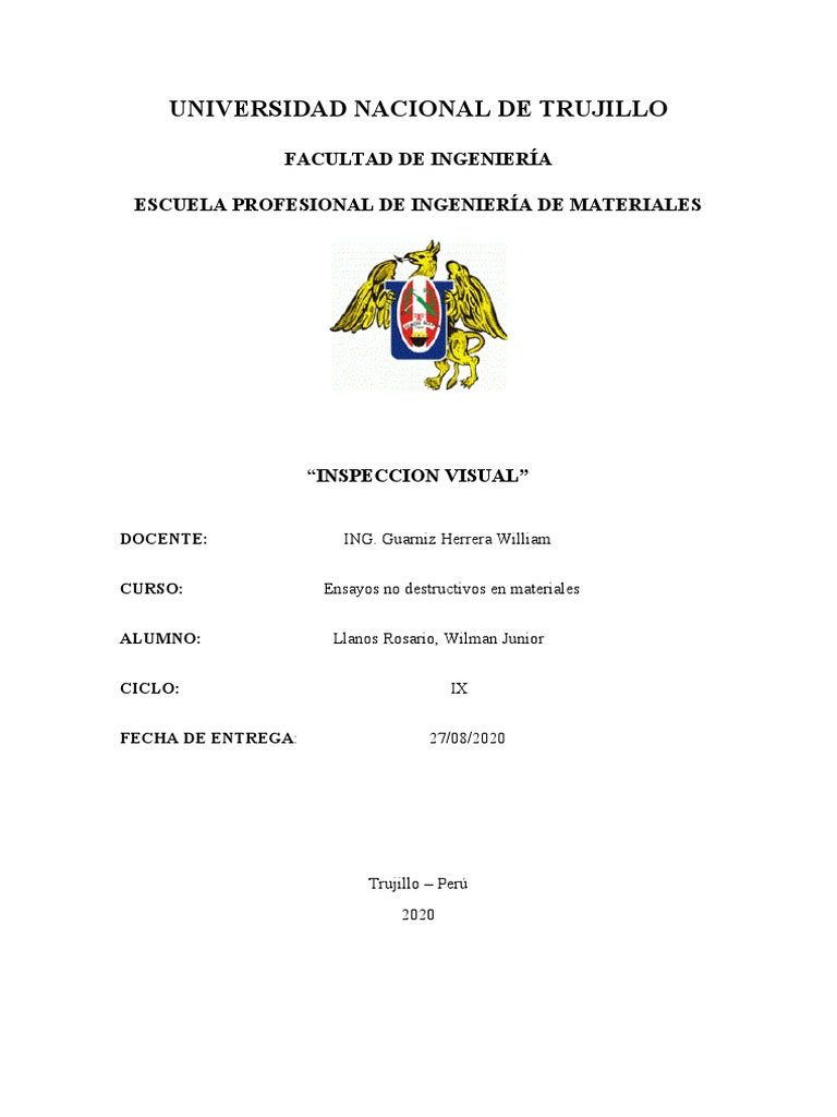 Reporte de Inspeccion Visual | Descargar gratis PDF | Acero | Materiales