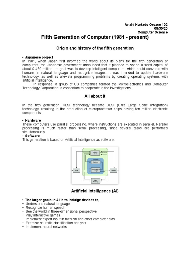 Fifth Generation of Computer | PDF | Laptop | Artificial Intelligence
