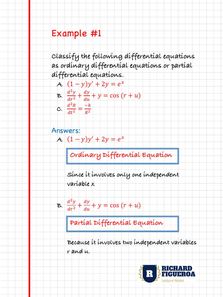 Classifying Differential Equations | PDF | Equations | Derivative