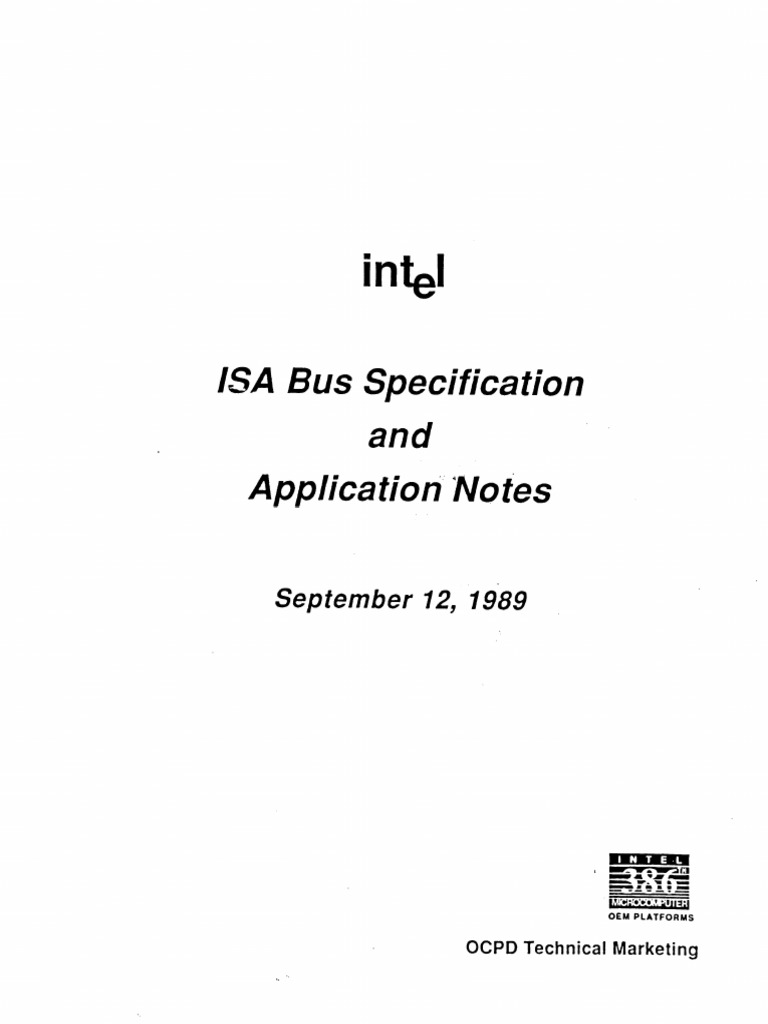 Intel ISA BUS Specification and Application Notes (Revision 2.01) (1989 ...