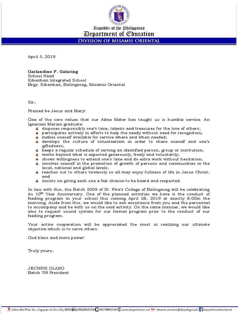 Batch 2009 Letter | PDF