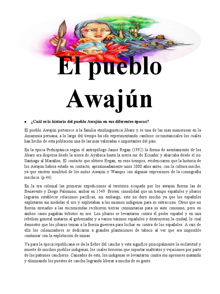 Historia y cultura del pueblo Awajún | PDF | Perú