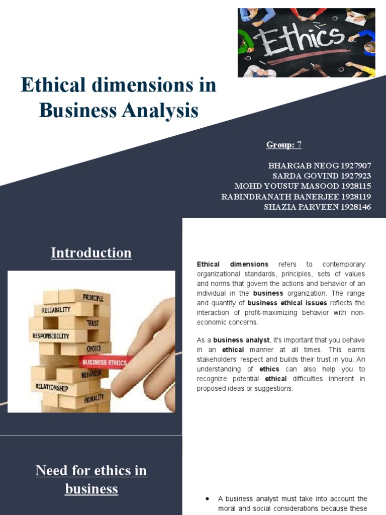 Ethical Dimension in Business Analysis | PDF | Integrity | Marketing