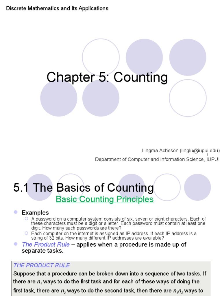 Chapter 5: Counting: Discrete Mathematics and Its Applications | PDF ...