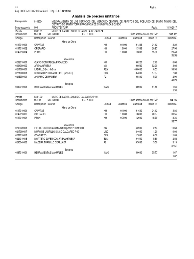 Apu Arquitectura | PDF | Sectores Economicos | Materiales
