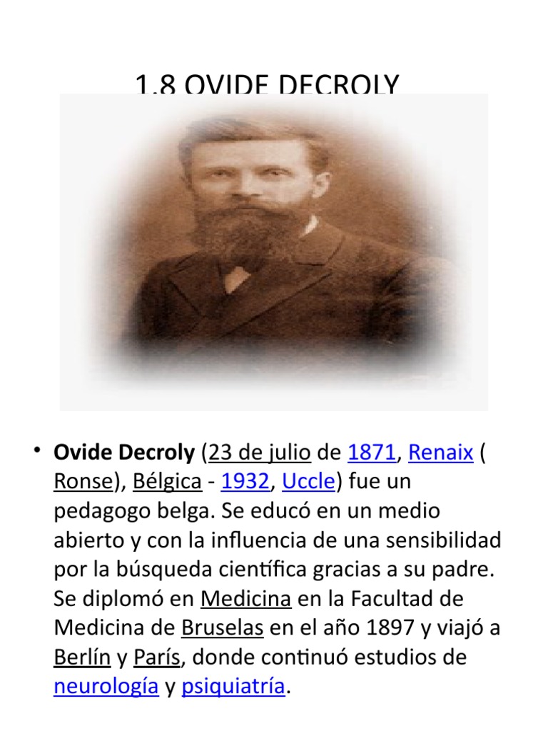 1.8. Ovide Decroly, 1.11 Maria Montessori | PDF | Cognición | Conceptos ...
