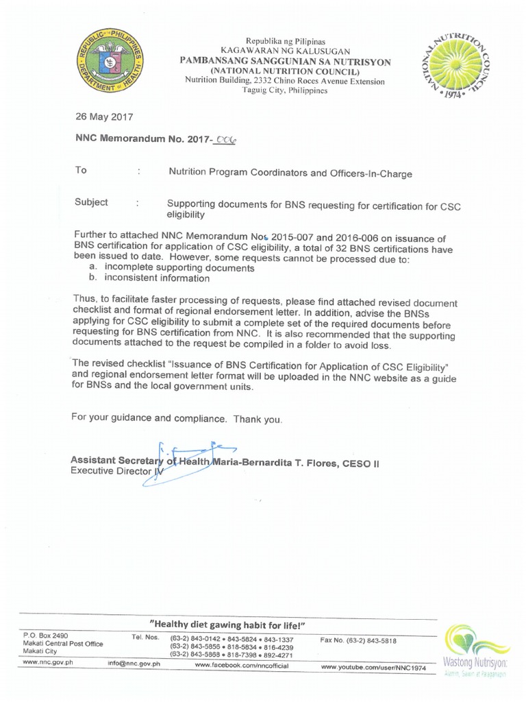 NNC Memorandum No 2017-006 - BNS Requesting Form - 26may2017 | PDF