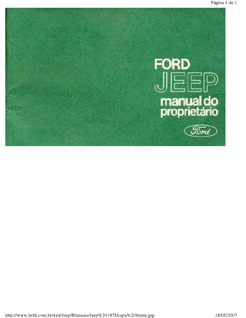 Manual - Do - Propriet - Rio - Jeep - Ford cj5 | PDF