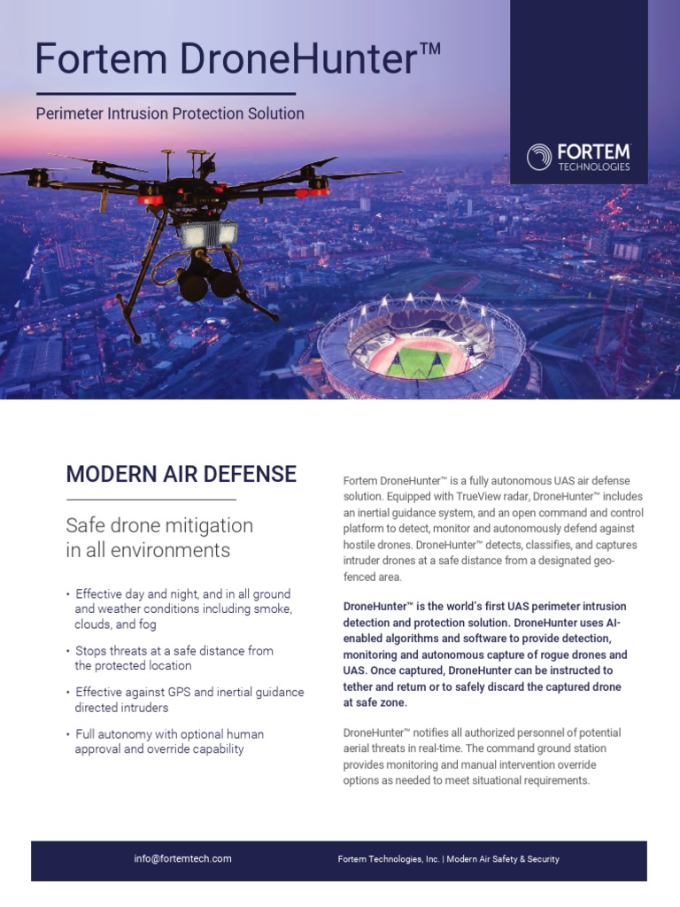 Fortem Dronehunter™: Modern Air Defense | PDF | Unmanned Aerial Vehicle ...