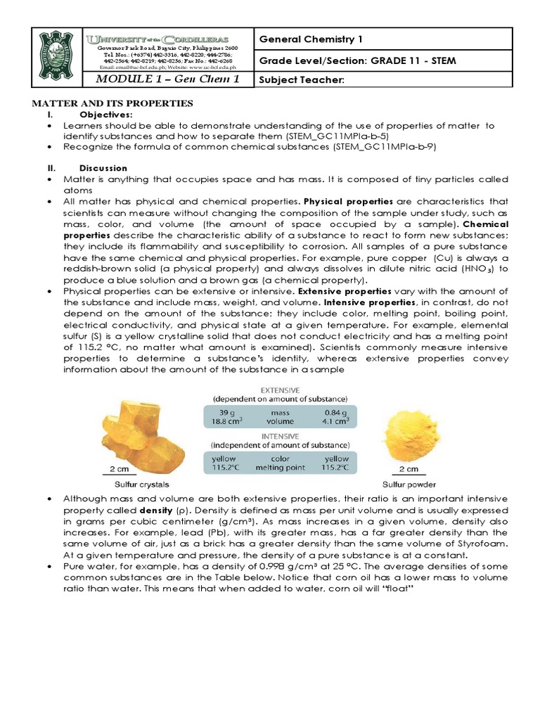 MODULE 1 Gen Chem 1 1 PDF | PDF | Chemical Substances | Solution